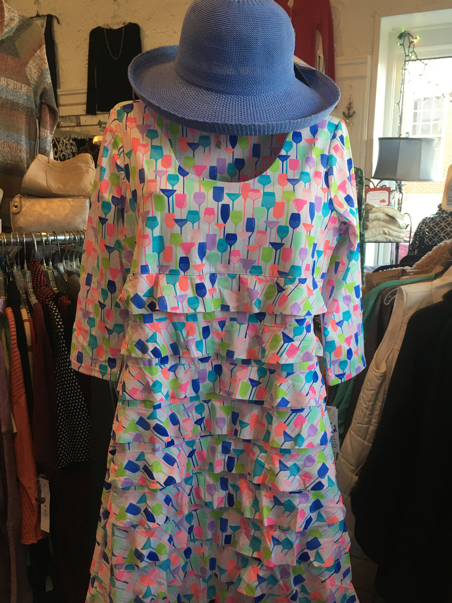 LuluB Cha-Cha Dress with Scoop Neck and 3/4 Sleeves, UPF 50+ and ...